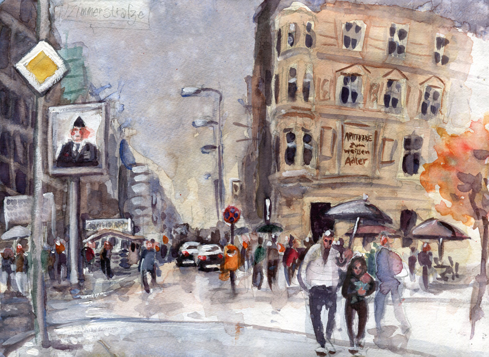 Berlin – Checkpoint Charlie im November – Detlef Surrey Skizzenblog